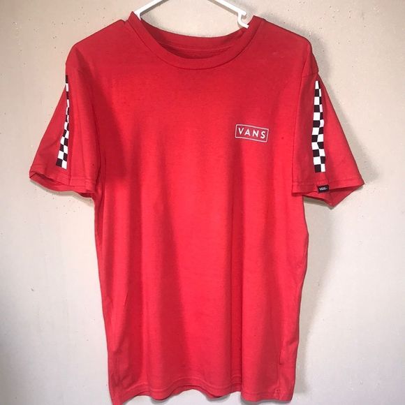 Vans | Shirts | Vans Checkerboard Trimmedredlogo Classic Fit Tshirt ...